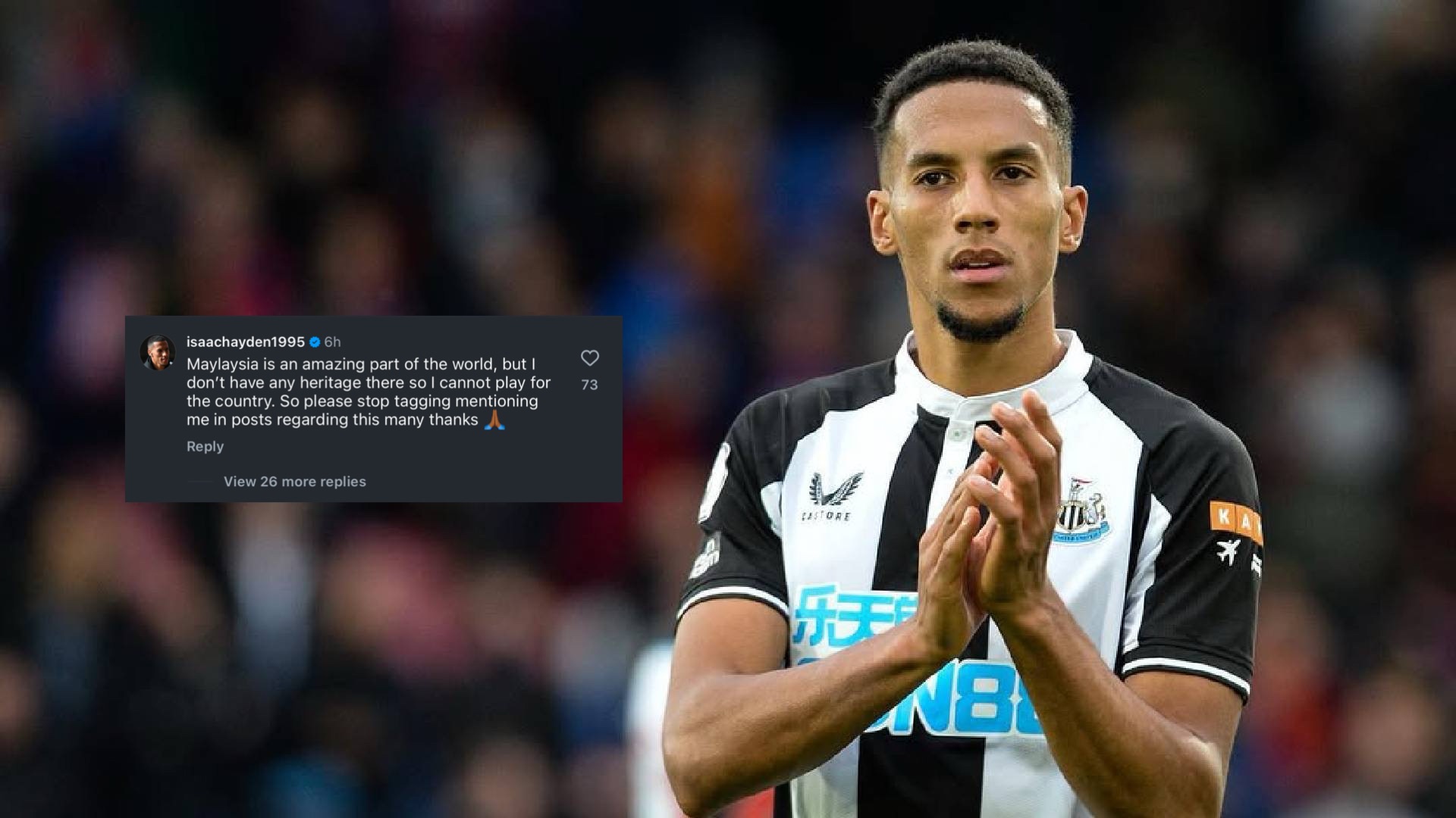 Isaac Hayden Nafi Miliki Darah Keturunan Malaysia