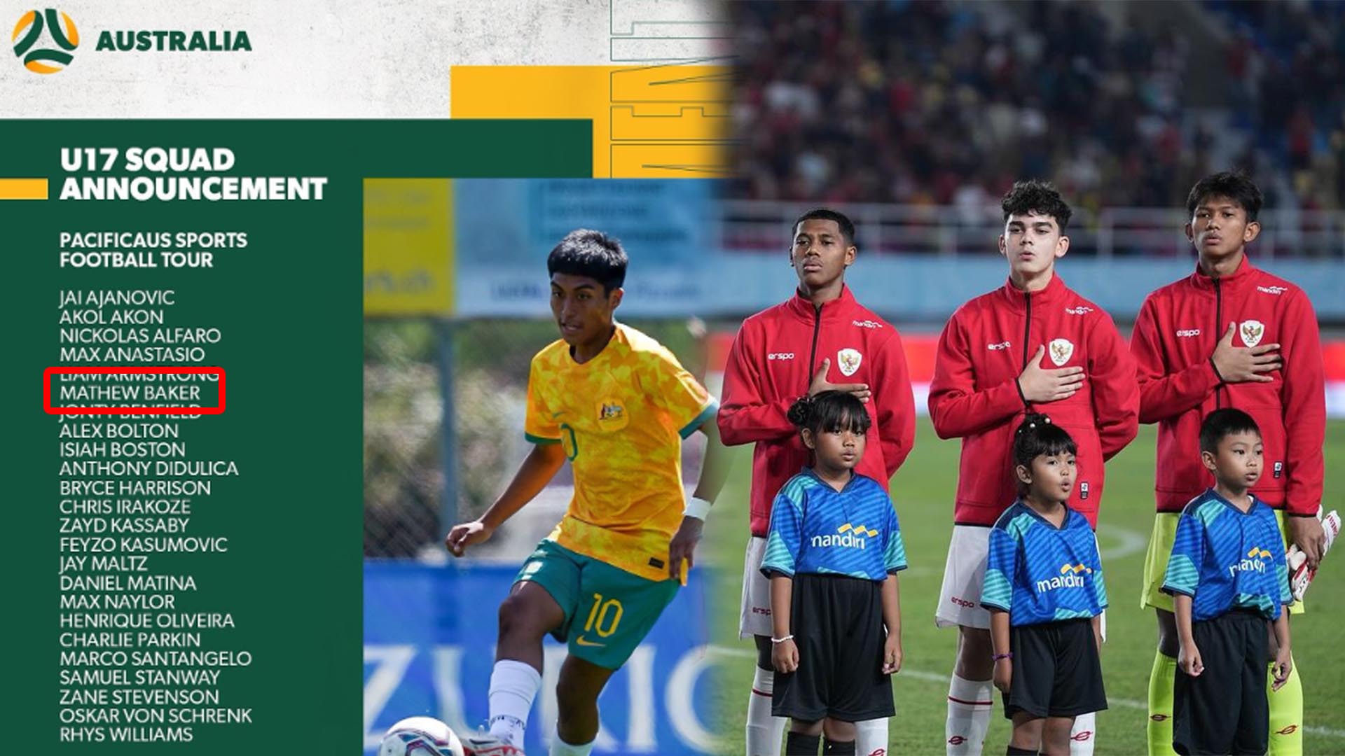 Matthew Baker Resmi Dipanggil Timnas Australia U-17